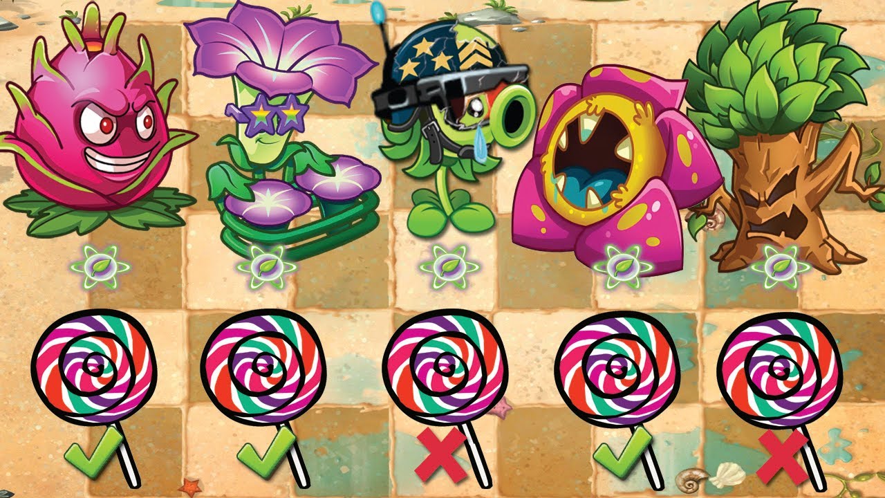 Pvz 2 Challenge - Which Plant Can Destroy 7 Candy? - YouTube