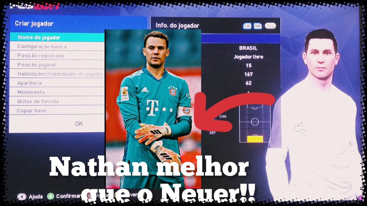 NATHAN TA MELHOR QUE O NEUER NO GOL NO PES 2017!! - YouTube