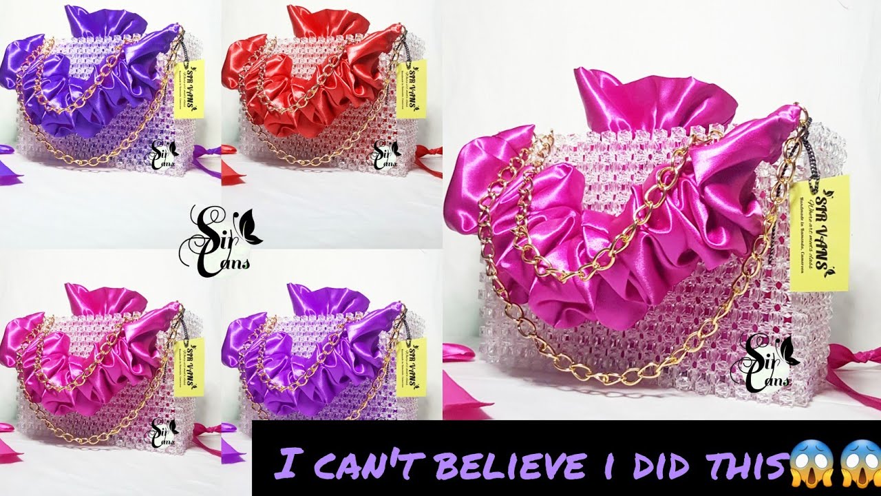 How to make this BEAUTIFUL crystal bag with scrunched draping - YouTube