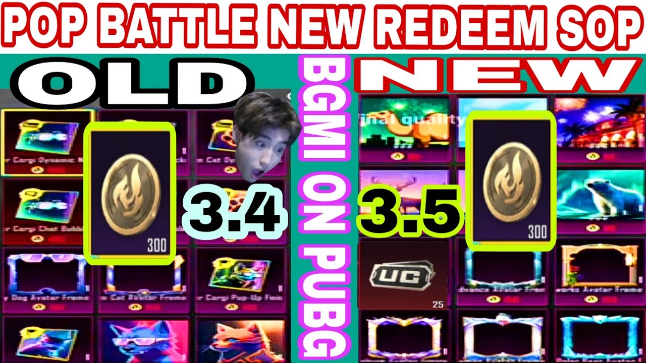 POP BATTLE NEW REEDEEM SHOP BGMI😱 BATTLE POINTS SYSTEM BATTLE NEW ...