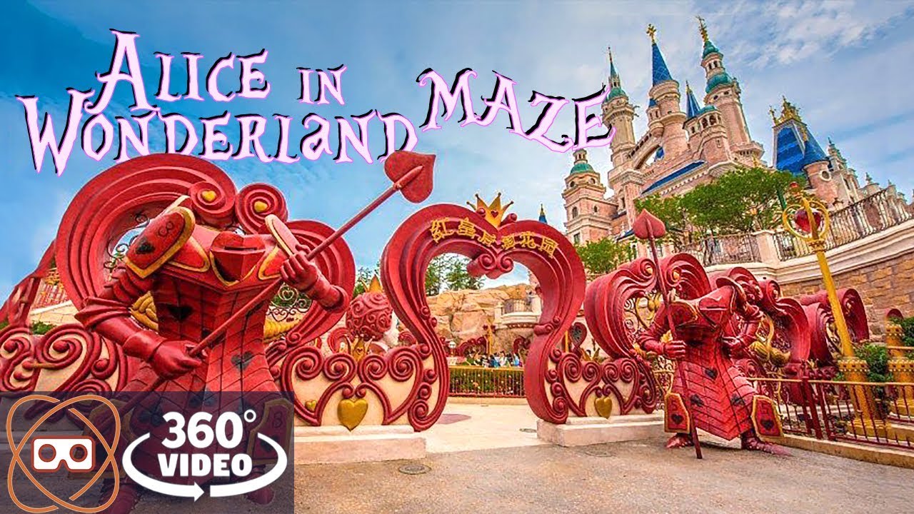 [5K 360] Disney Shanghai Alice in Wonderland Maze - Full 360 POV - YouTube