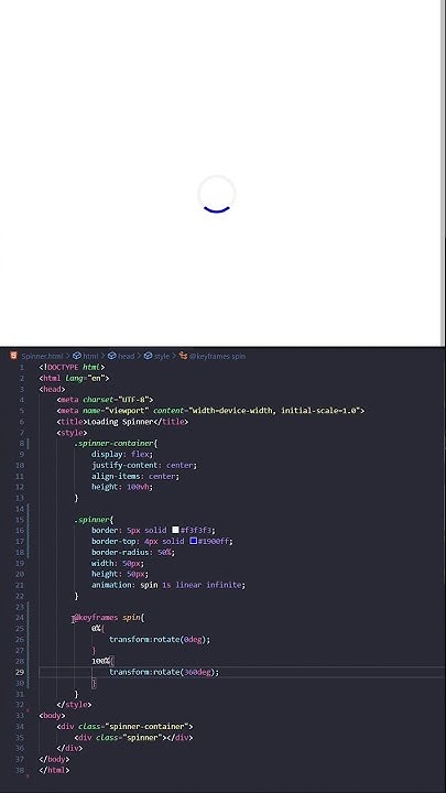 Loading Spinner Using Html Css Shorts Htmlcss Htmlcssjs Html Css Html5 Youtube