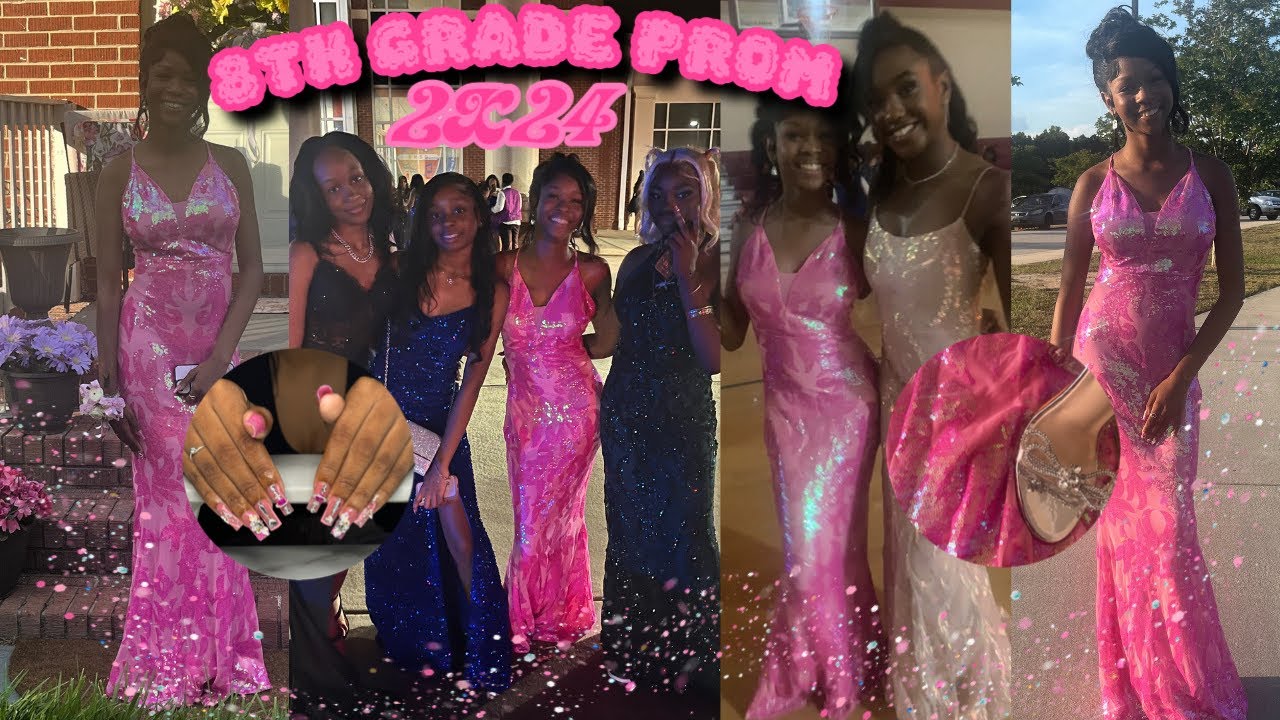 8TH GRADE PROM VLOG 2K24 | GRWM + VLOG: hair , nails , dress details ...