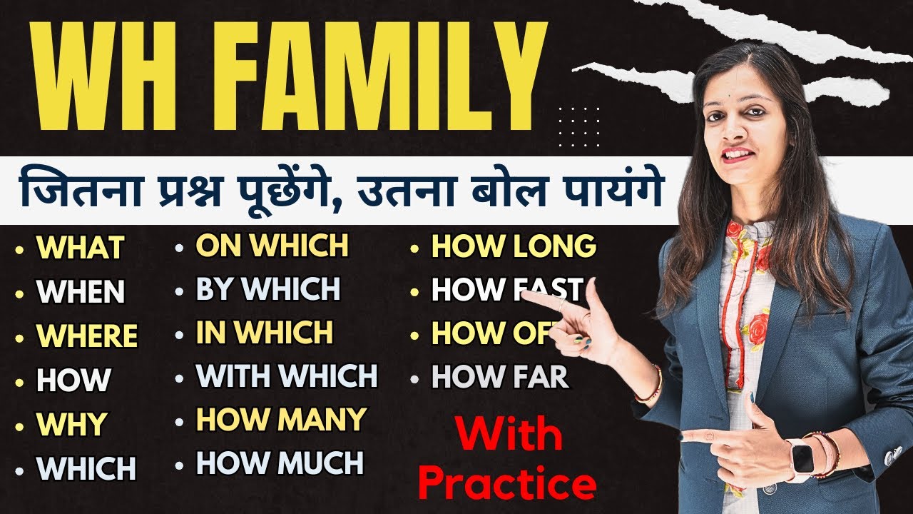 WH Family | WH Words in English with Practice | English with Khushi ...