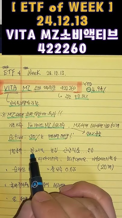 [ the ETF of this WEEK 24.12.13 ] VITA MZ소비액티브 422260 #ETF #shorts - YouTube