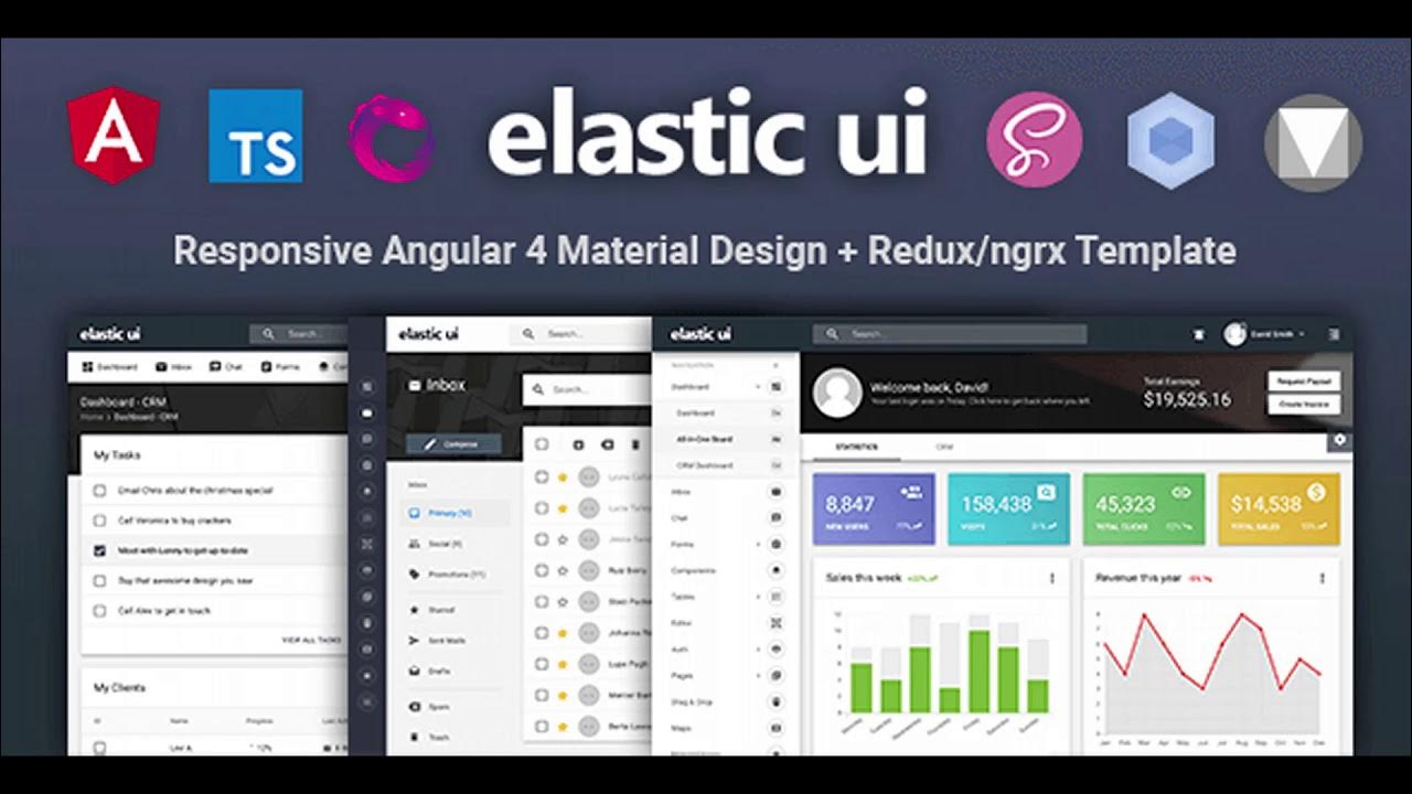 elastic ui - Angular 4 Material Design + Redux/ngrx Admin Template | Themeforest Website ...