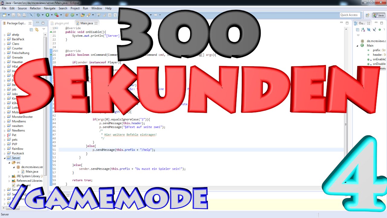 300sekunden Bukkit Coding4 Gamemode Youtube