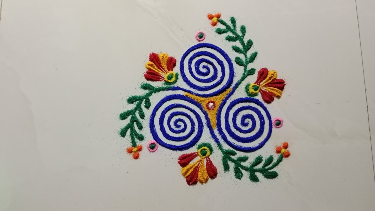 simple mini rangoli design 😍 - YouTube