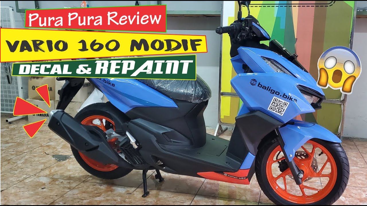 Vario 160 Modif Simpel Decal Dan Repaint Velg - YouTube