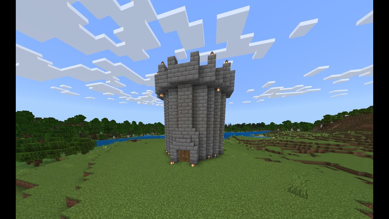 Simple and easy Castle Tower (Minecraft Bedrock) - YouTube