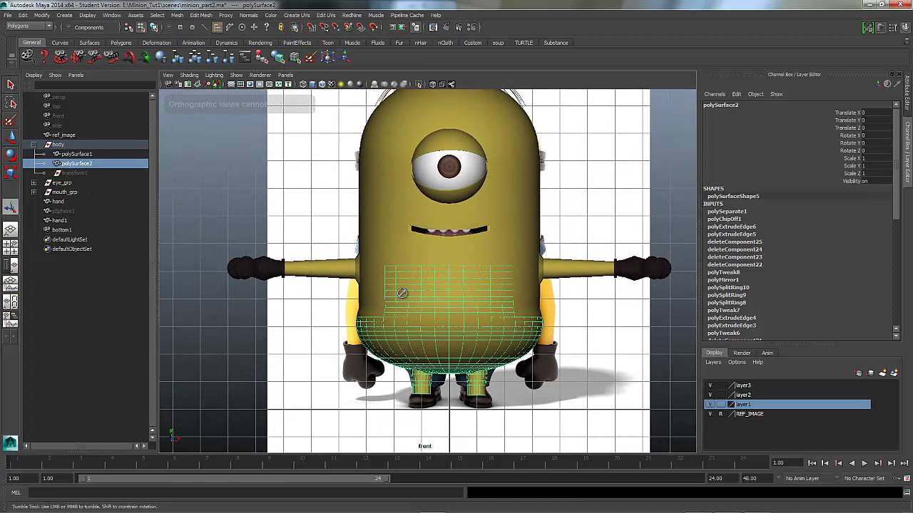 Maya Tutorial: Lets make a Minion, Part 3 - YouTube