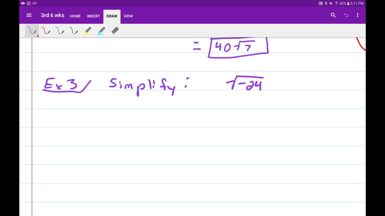 Simplifying Radicals Example 3 - negative number inside the radical ...