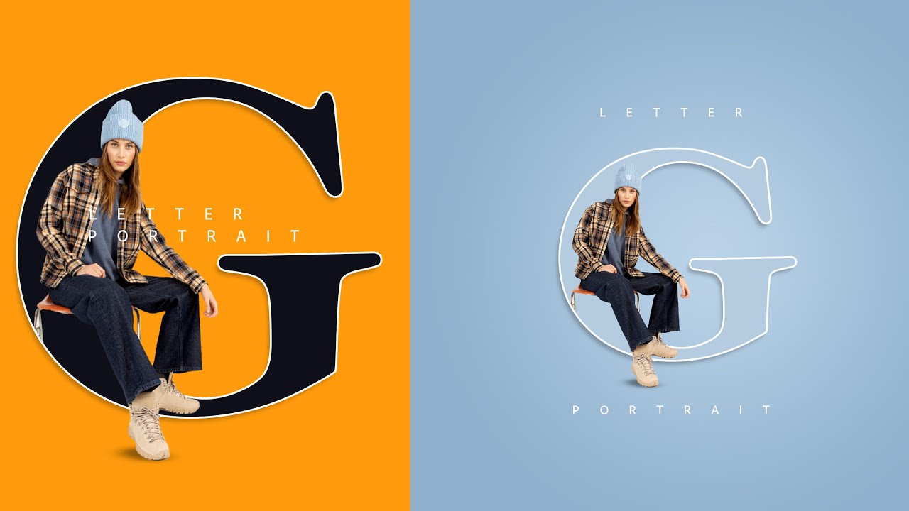 Letter (G) Portrait Design Tutorial in Photoshop Create a Stunning ...