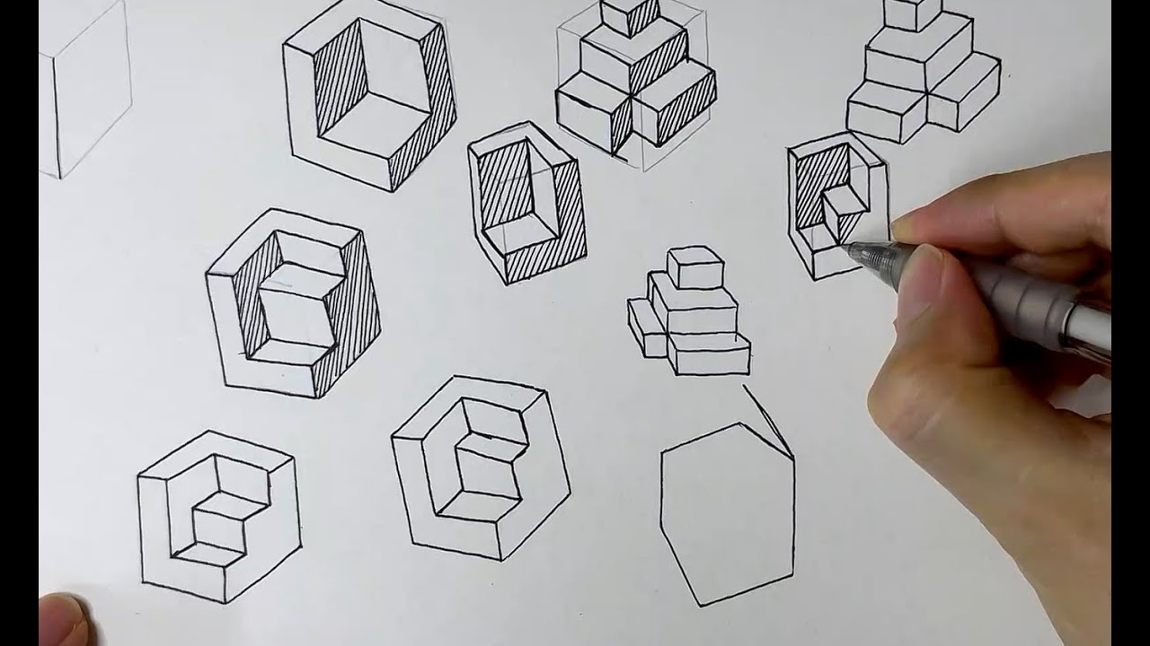 How to Draw Cube | Filling My Sketchbook - YouTube
