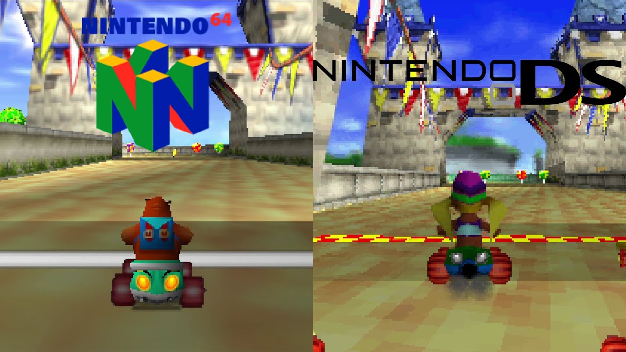 Greenwood Village - Side by Side Comparison | Diddy Kong Racing (N64 vs ...