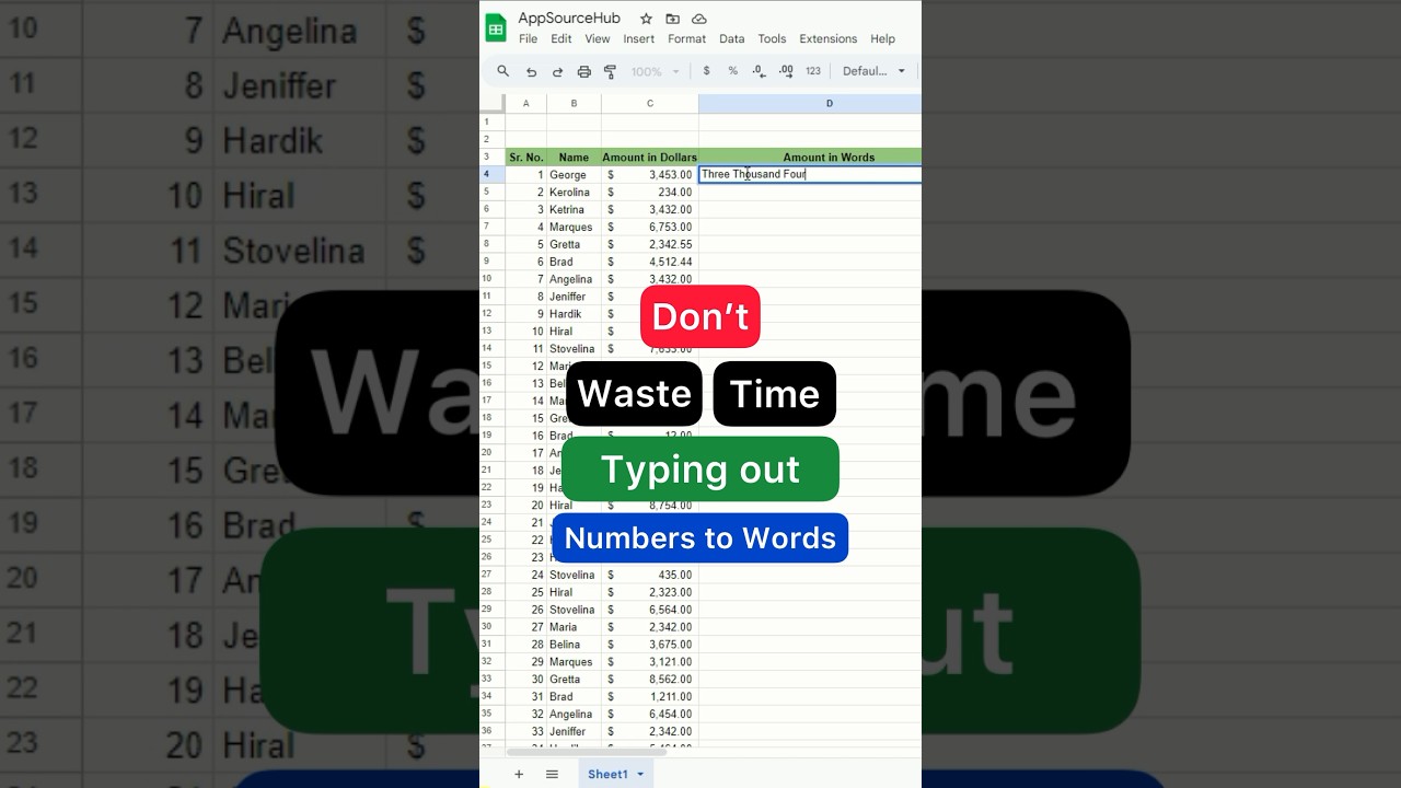 Excel Sheet Tips Part 11 How To Convert Numbers To Words In Google Excel Sheet Tips Part 11 How To Convert Numbers To Words In Google