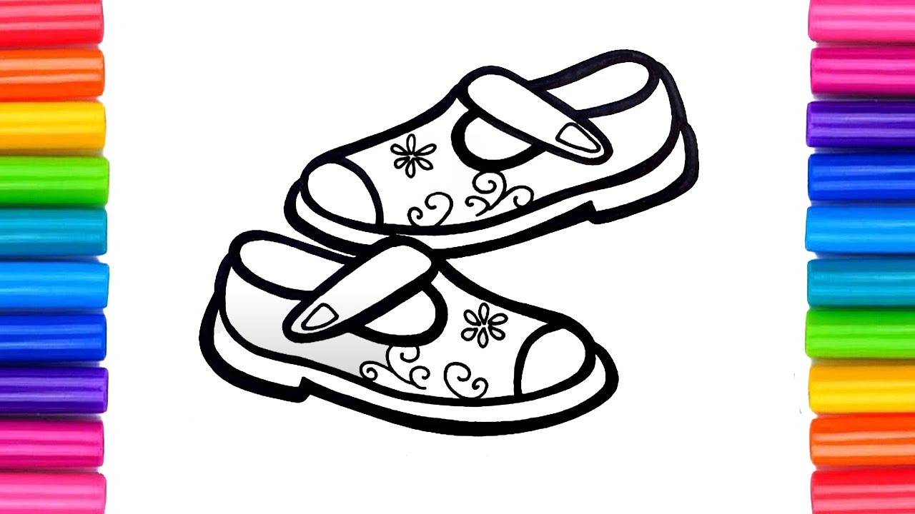 Drawing shoes, coloring books, Drawing for kids, children's shoes ...