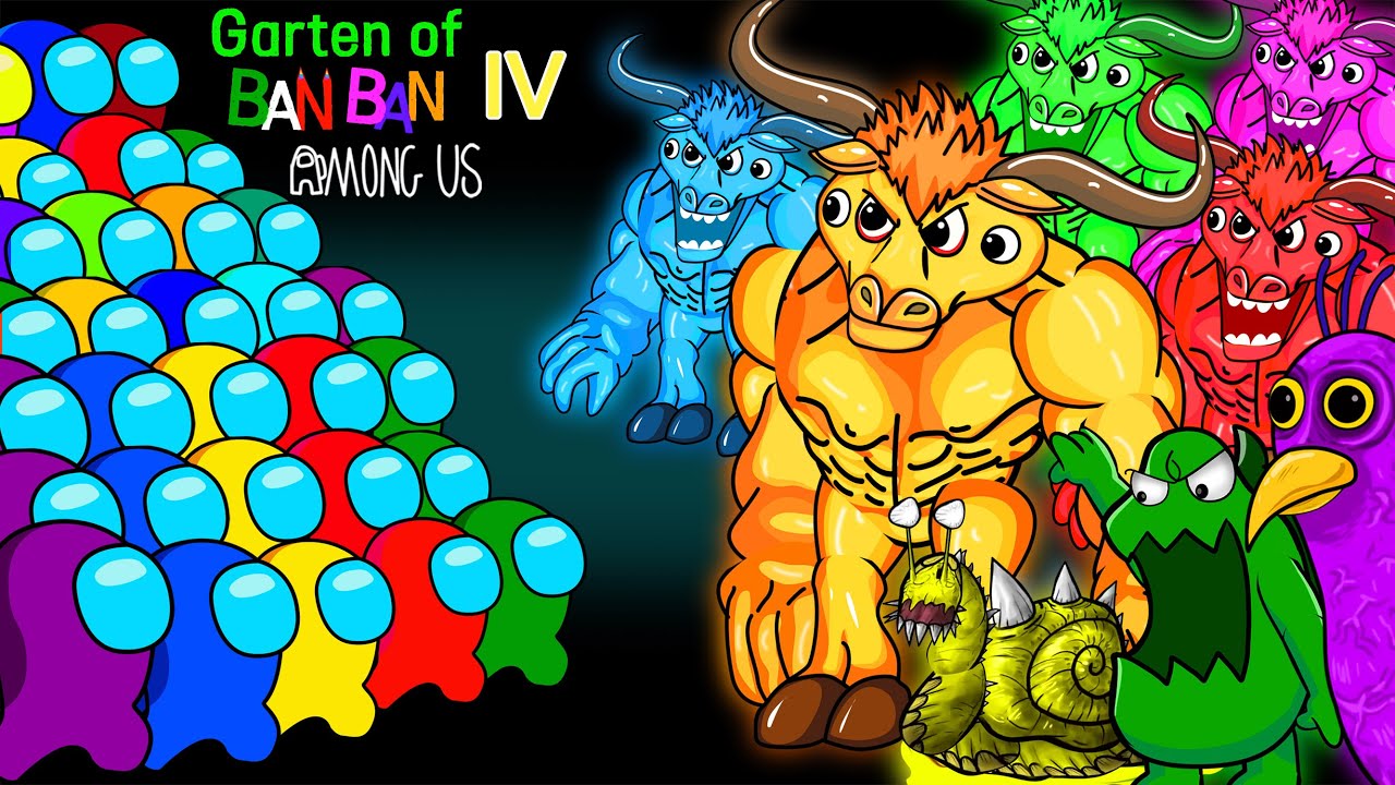어몽어스 VS DOOM DOOM Boss Fight (Garten Of Banban 4) | Funny Among Us ...