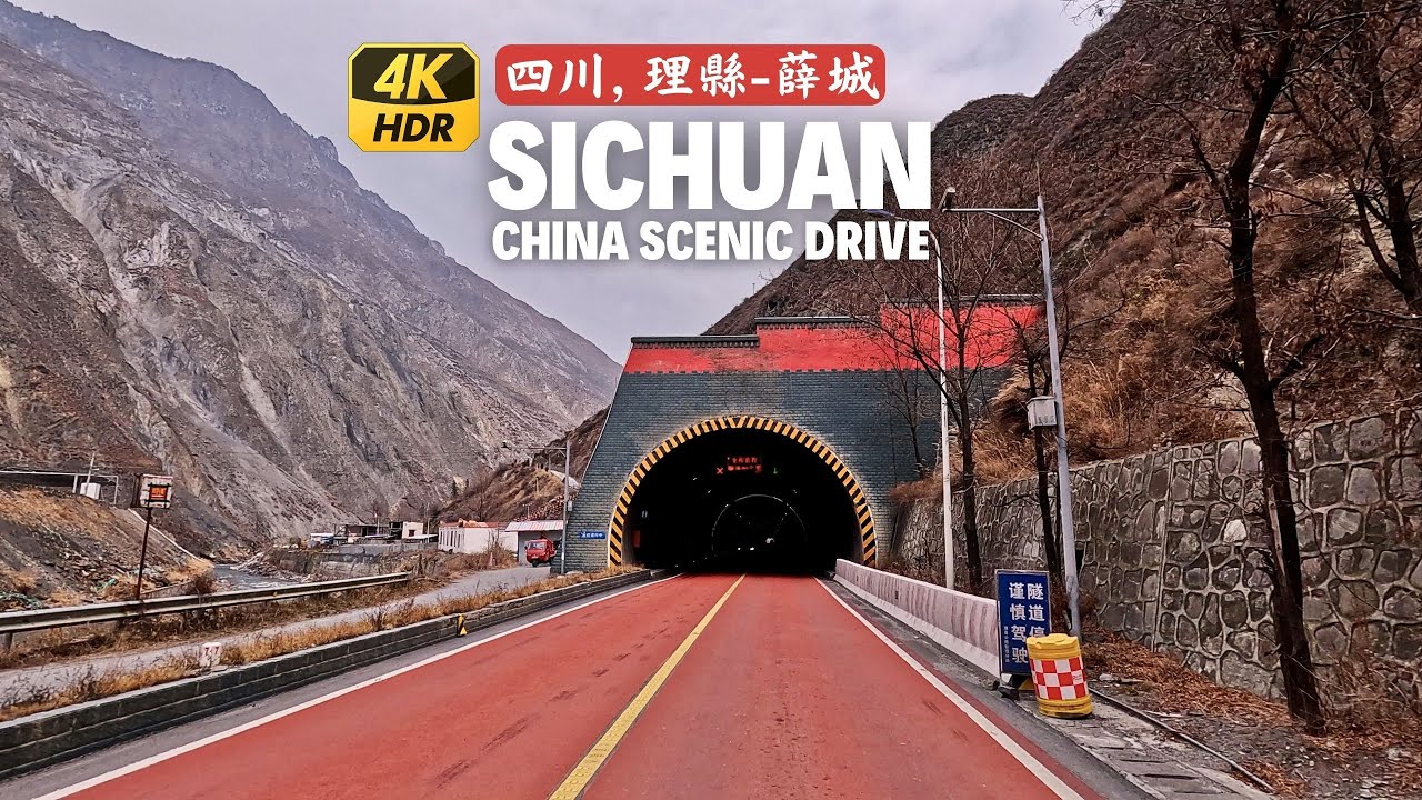 China Mountain Road - Highway G317 - Scenic Drive 4K HDR - Li County ...