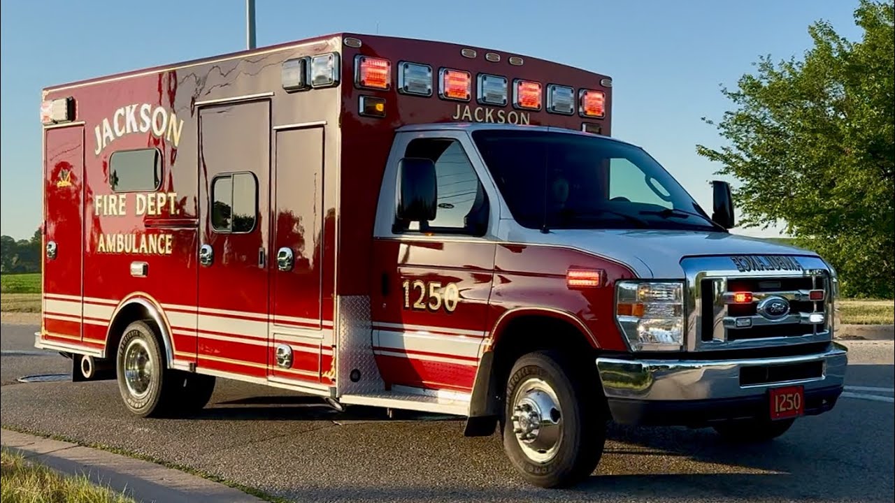 Jackson Fire Department Ambulance 1250 Responding X2 - YouTube