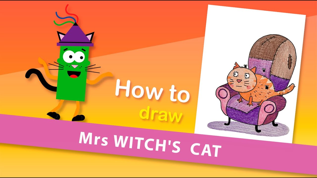 How to draw Mrs Witch's cat Moggy - Ben and Holly's Little Kingdom ...