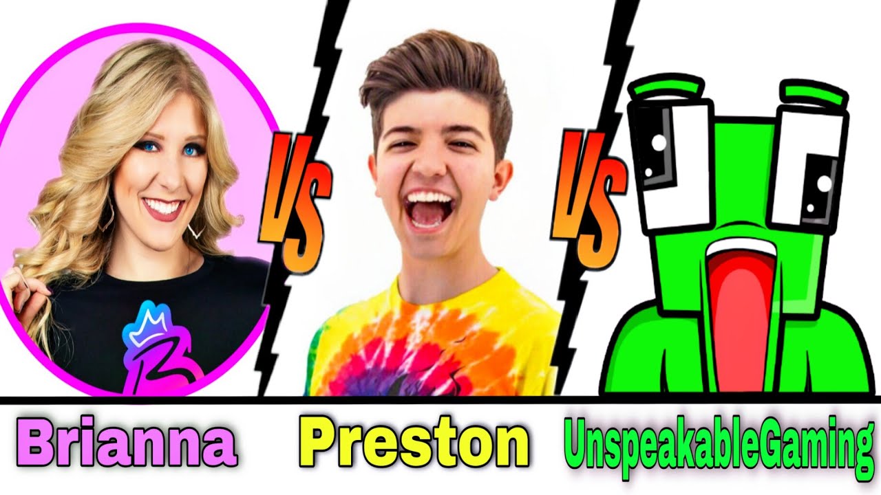 Brianna vs Preston vs Unspeakable gaming - Sub Count History (2012-2020 ...