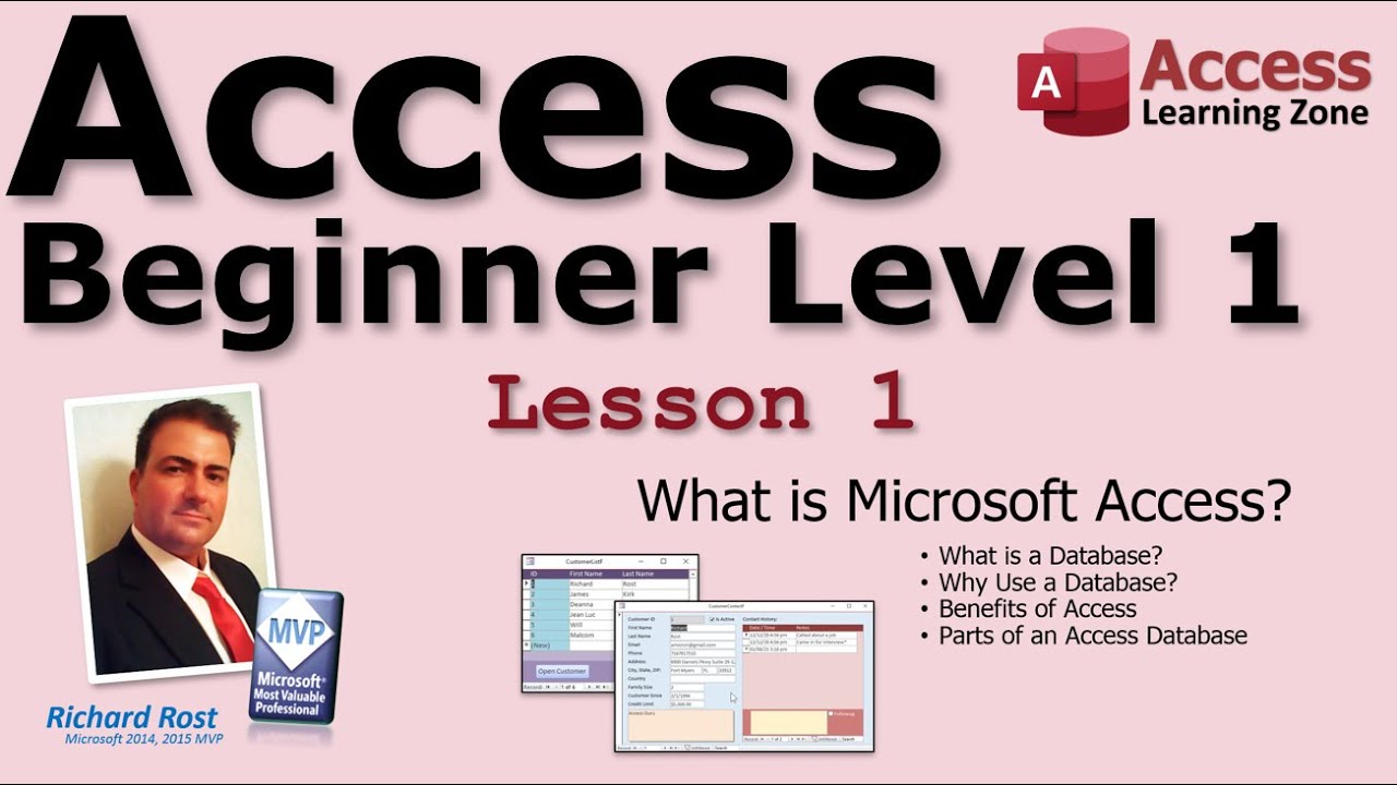 Microsoft Access Beginner 1 Lesson 01 What s Microsoft Access For Access 2016 2019 365 Microsoft Access Beginner 1 Lesson 01 What s Microsoft Access For Access 2016 2019 365