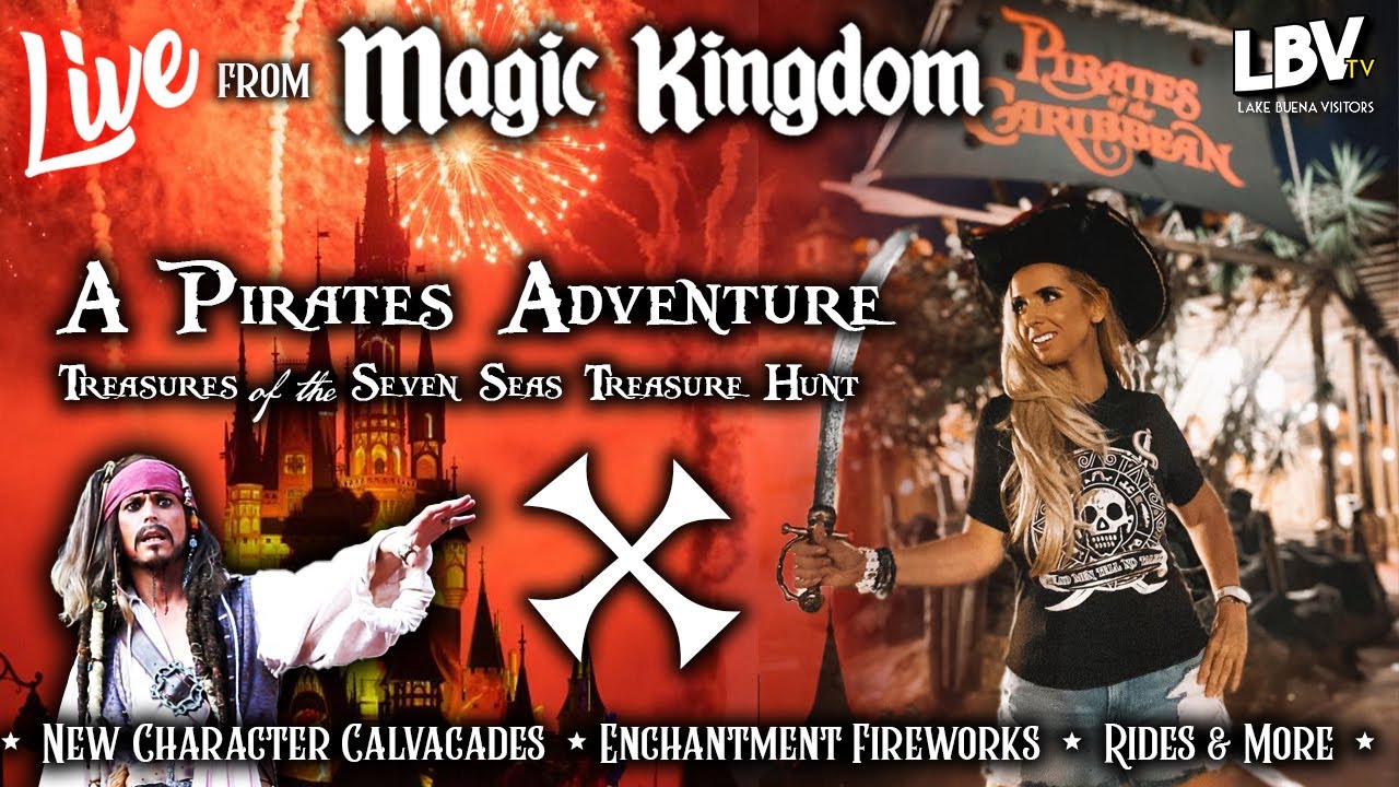 🔴LIVE: Magic Kingdom fun! Pirates Aventure Scavenger Hunt w/Jack ...