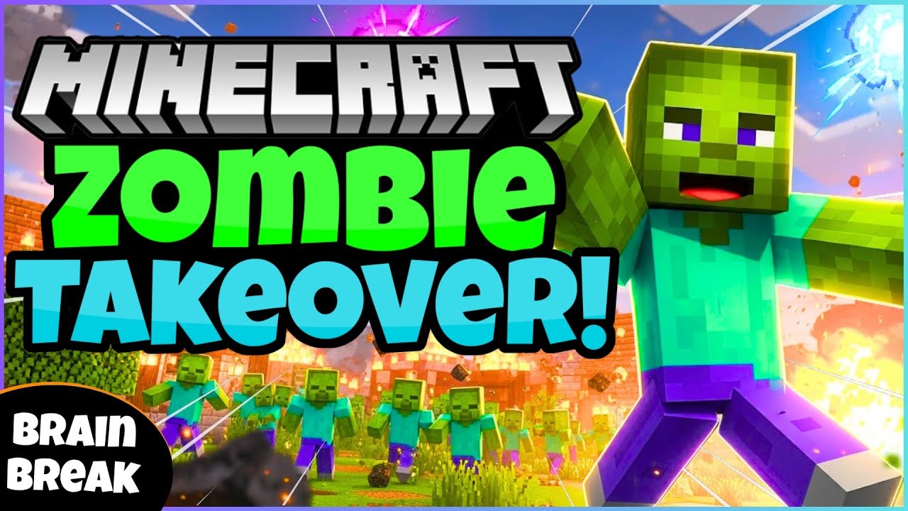 🟩 Zombie Takeover!! 🎃 Brain Break | Minecraft | Exercise | Fitness Run ...