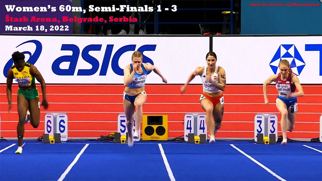 Women's 60m, Semi-Finals 1-3. World Indoor Championships. Štark Arena ...