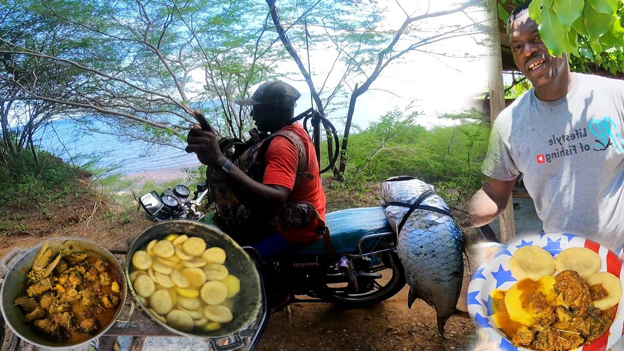 short man giant Tarpon cookout after hard-working day - YouTube