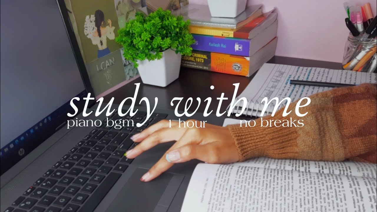 1 HOUR STUDY WITH ME | 1 hour real time late night study with me (soft ...