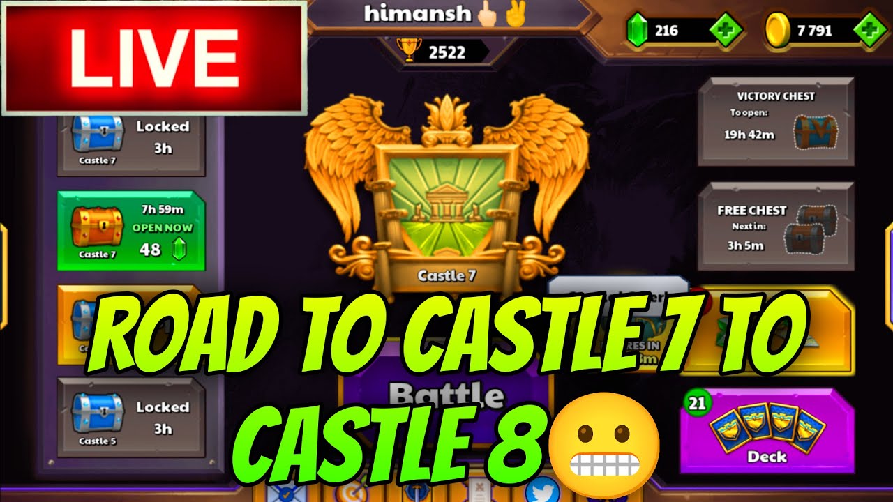 Castle 7 To Castle 8 Live Trophiesh Push By @SauravStylishGaming #live ...