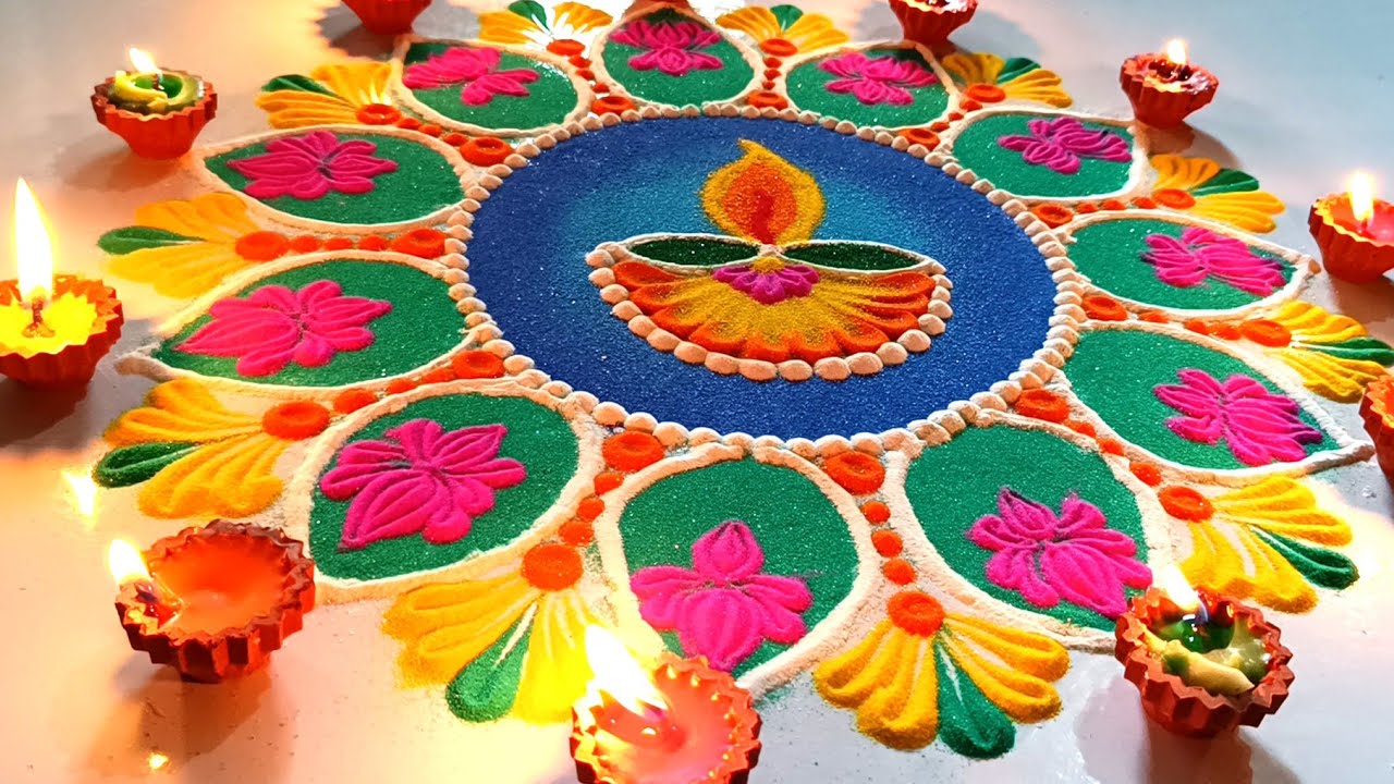 New Diwali Rangoli 2025 | Attractive Diwali Rangoli | Deepawali rangoli ...