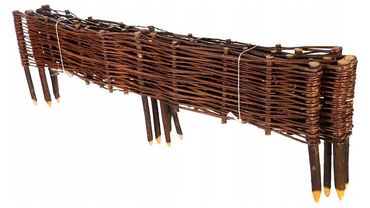 Wicker fence for the garden, brown palisade, 120x35cm, solid, durable ...
