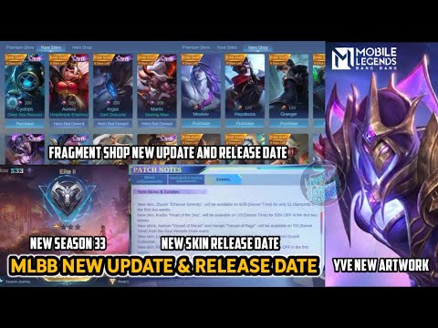 MLBB NEW UPDATE AND RELEASE DATE | FRAGMENT SHOP UPDATE | NEW SKIN ...