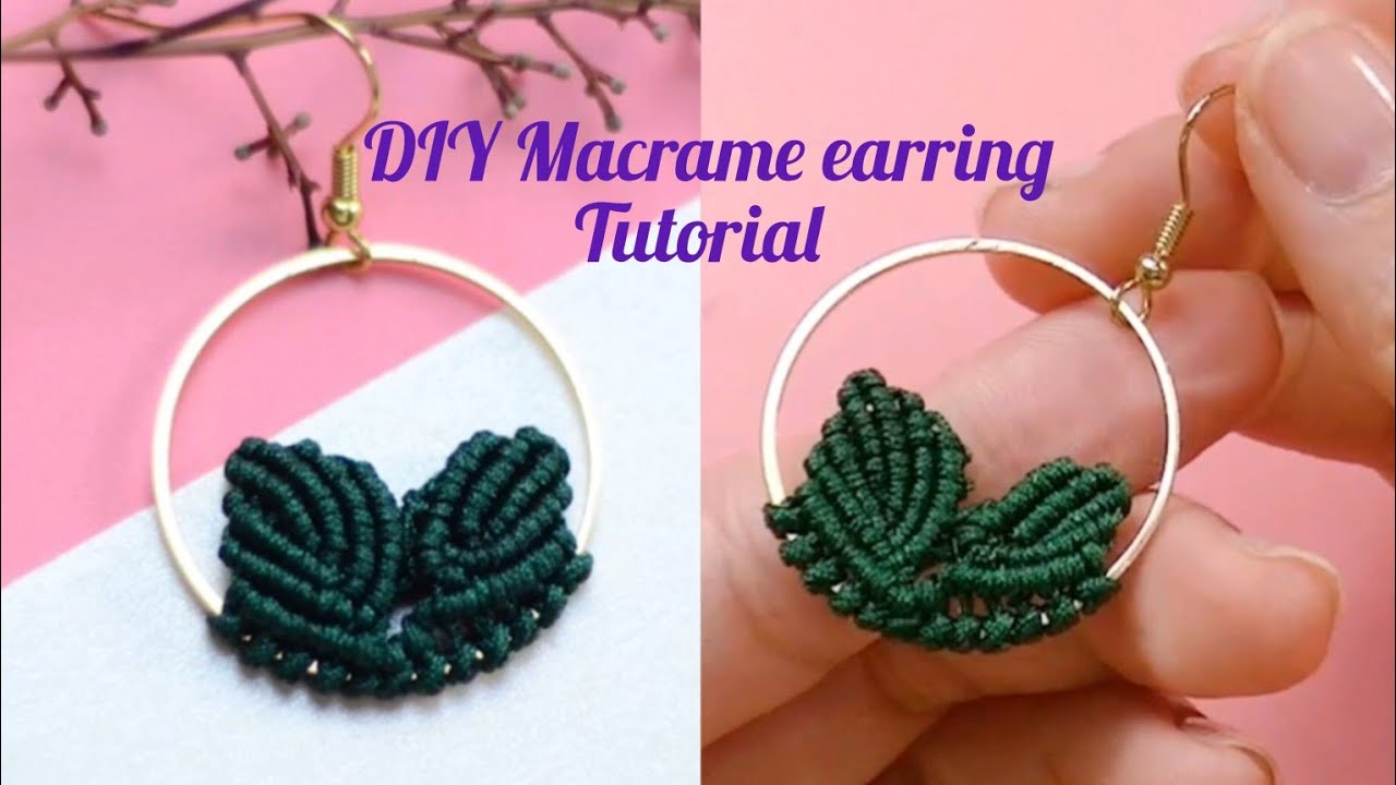 DIY Macrame earring / macrame tutorial @diymacramee - YouTube