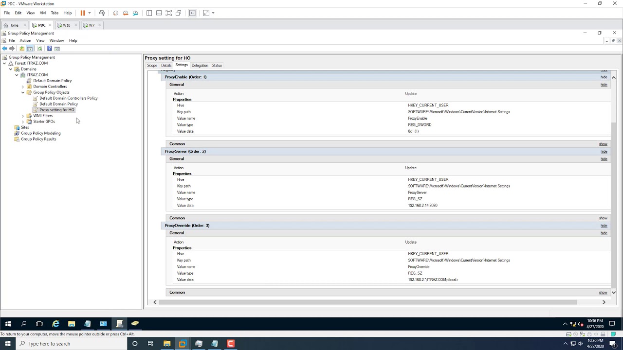 Step by step configure proxy setting for client using GPO - YouTube