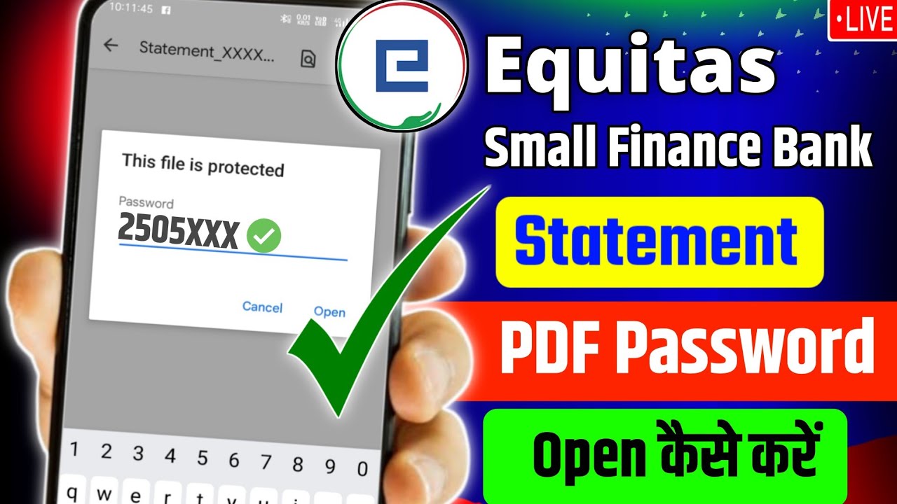 Equitas Bank Statement Pdf Password | How To Open Equitas Bank Statement Pdf Password | Equitas ...