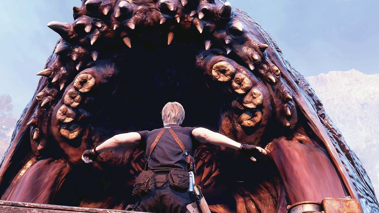 Resident Evil 4 Remake - Insane Del Lago Lake Monster Death Scenes ...