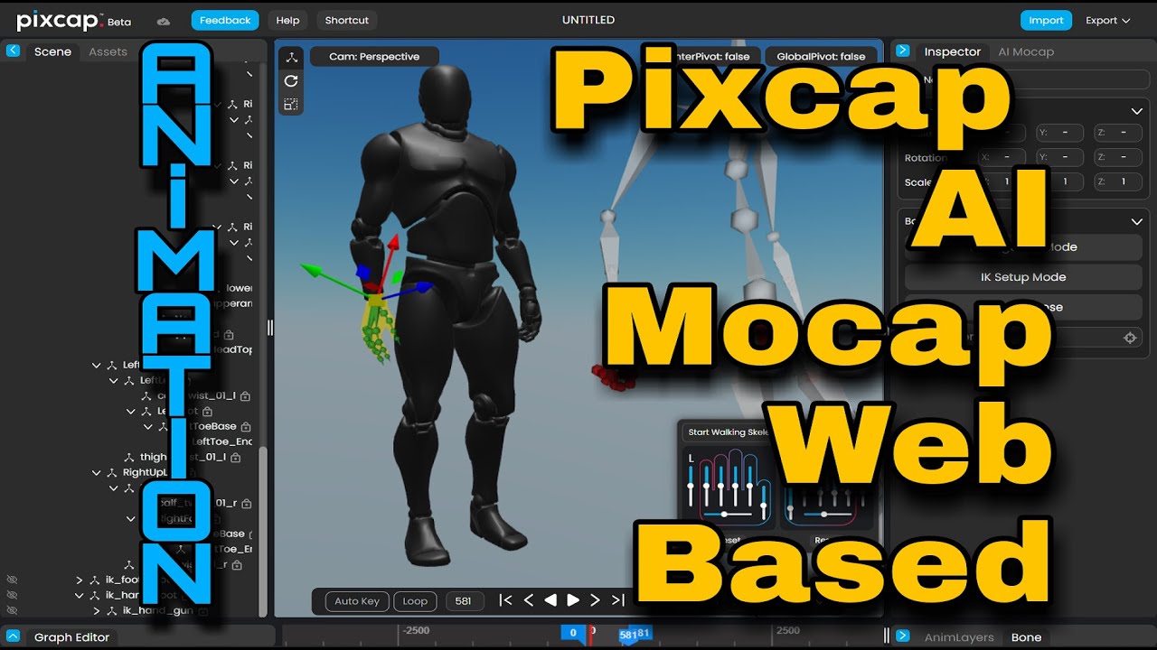 Pixcap 3D Animation Software AI Mocap Web Based - YouTube