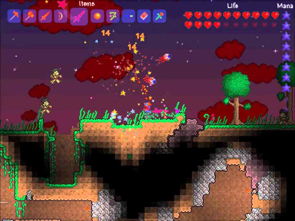 Terraria - Starfury gameplay (Rare Weapon) with commentary - YouTube