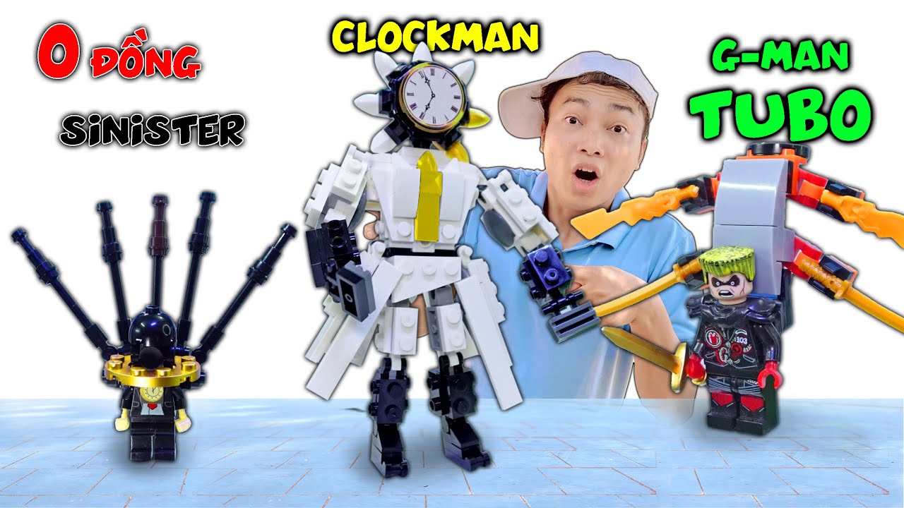 Ghép Lego 0 Đồng : Tiến Sỹ Clock Man, G-Man Tubo, Sinister Clock Man ...