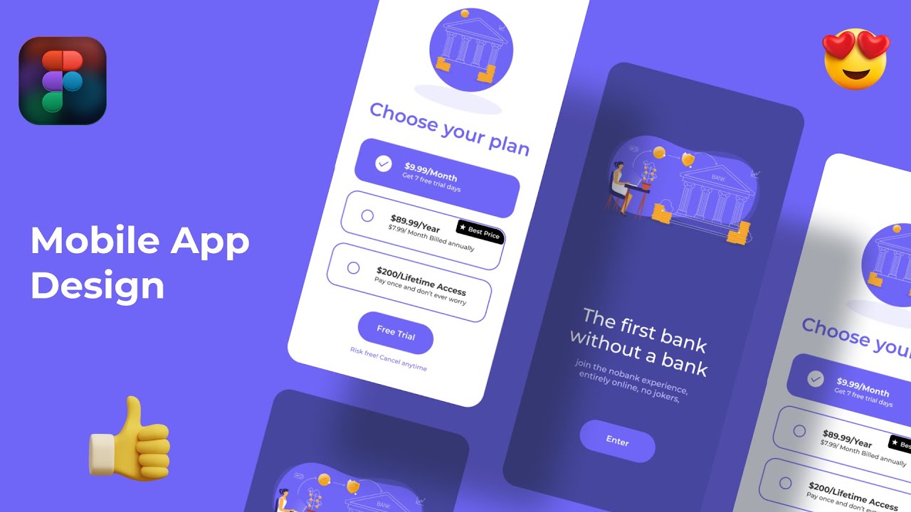 Figma Bank Mobile App UI UX Design Tutorial - YouTube