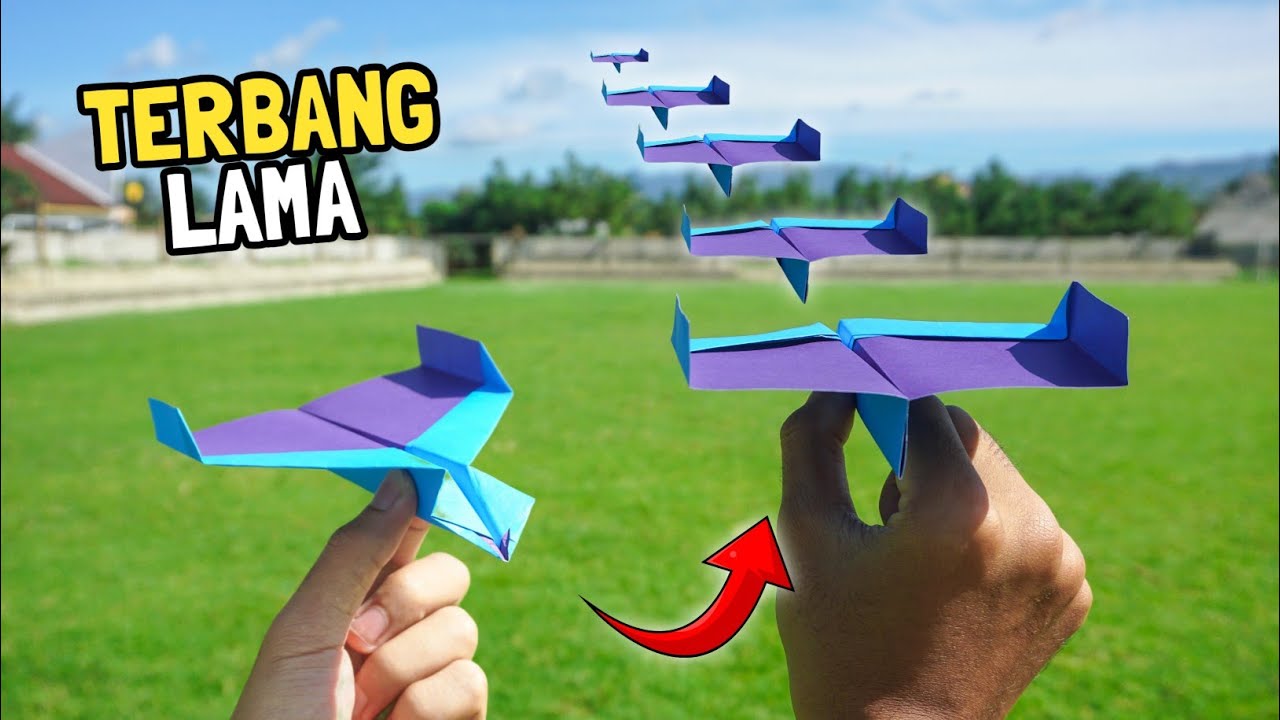 DIY Pesawat Kertas 2 Warna Unik Terbang Lama - Tutorial Pesawat Kertas ...