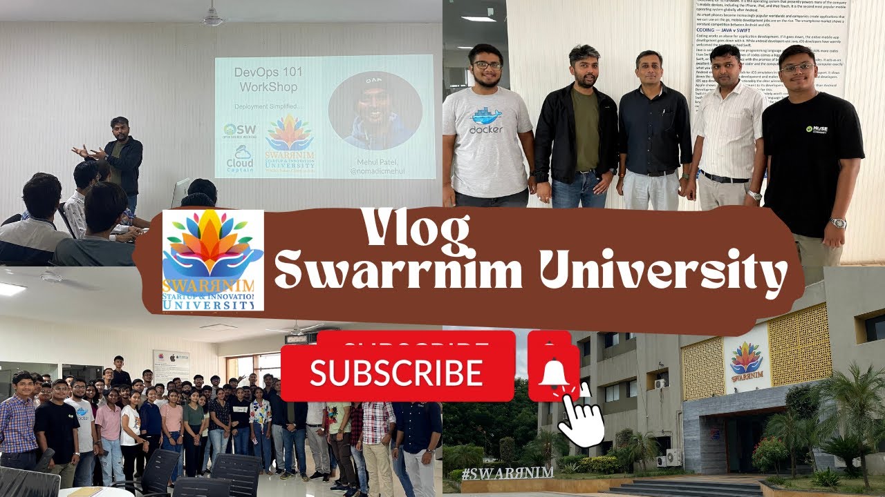 VLOG #21 DevOps Workshop at Swarrnim University | Startup Incubation ...
