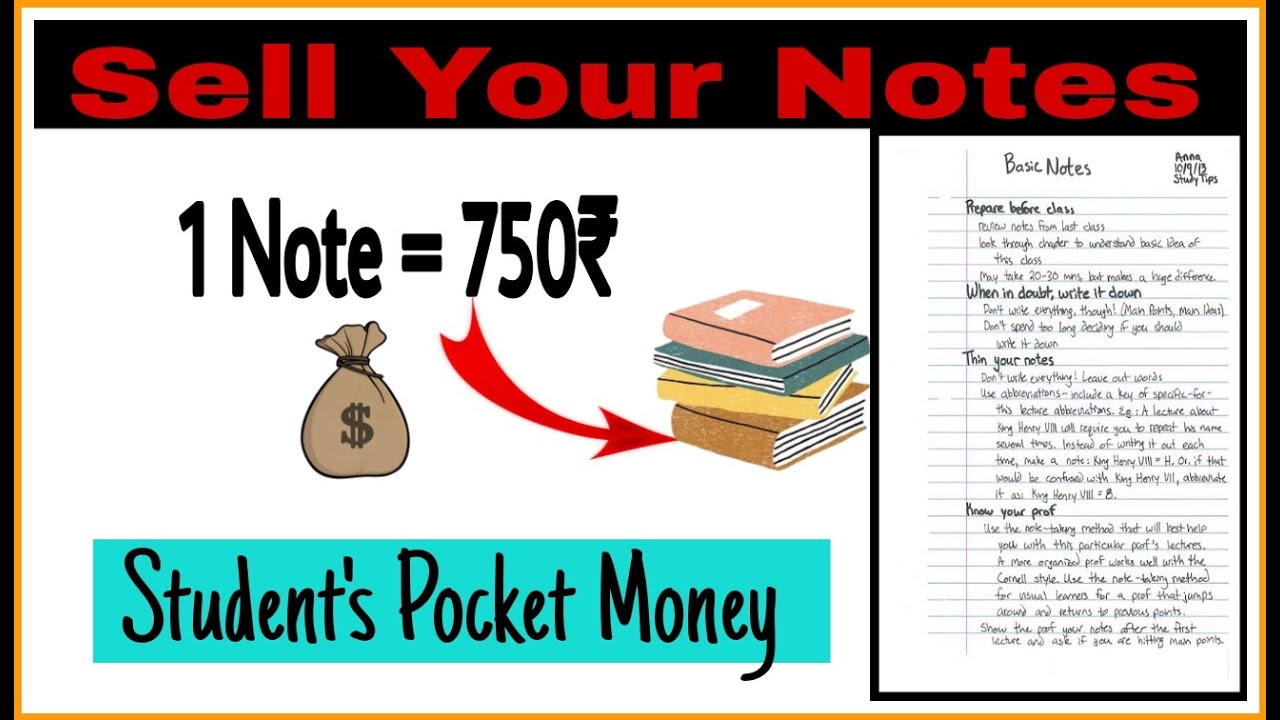 Sell Study Notes & Earn Money | Poket Money For Student| - YouTube
