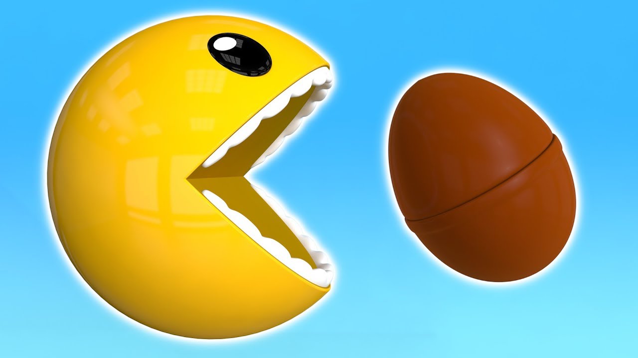 3D Pacman Eat a lot of Suprise Egg Ball and Cannon in Farm with ...