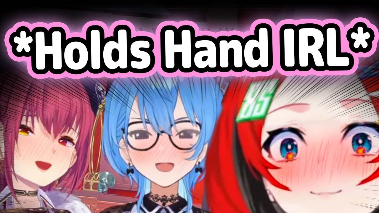 Marine and Suisei Hold Bae's Hand IRL and Makes Her Squeal【Hololive ...