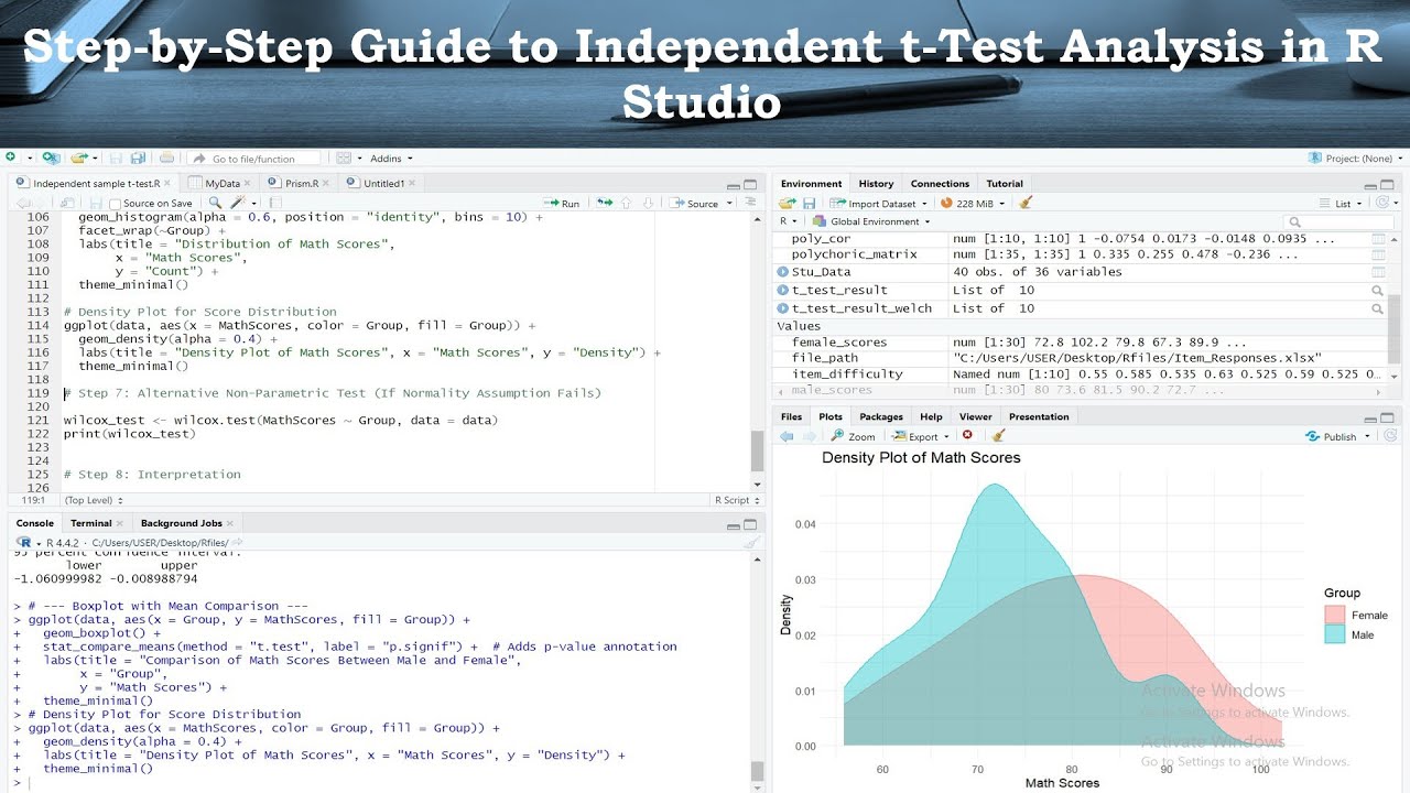 Step by Step Guide to Independent t Test Analysis in R Studio - YouTube